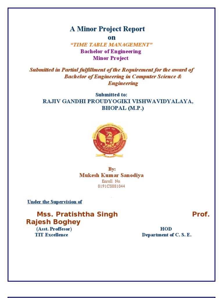 Minor Project Report Format May 2011 | PDF | C++ | Feasibility Study