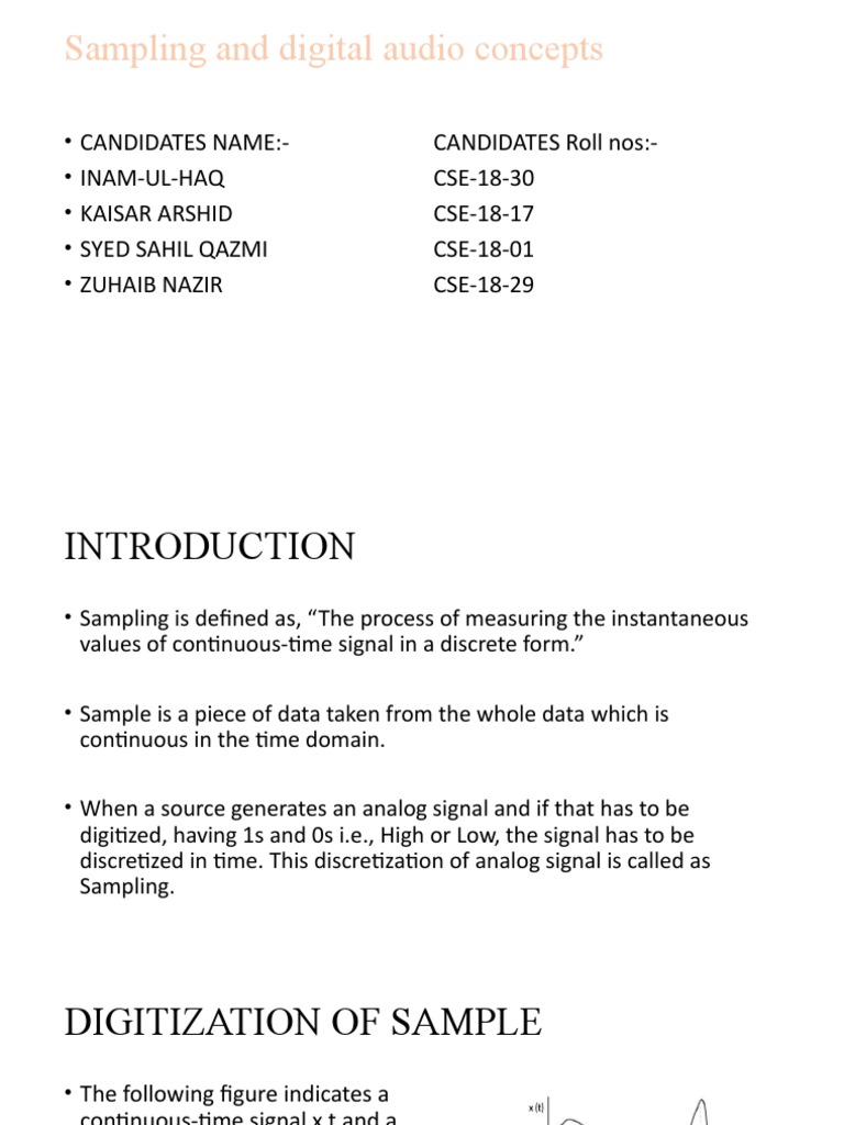 Sampling and Digital Audio Concepts | PDF | Sampling (Signal Processing ...