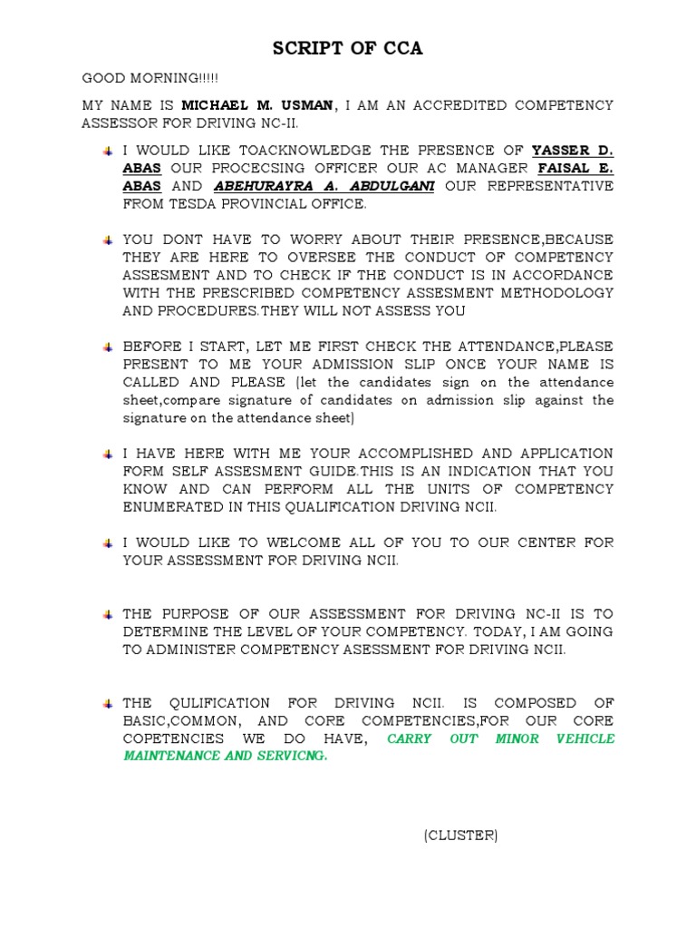 Script of Cca | PDF | Educational Assessment