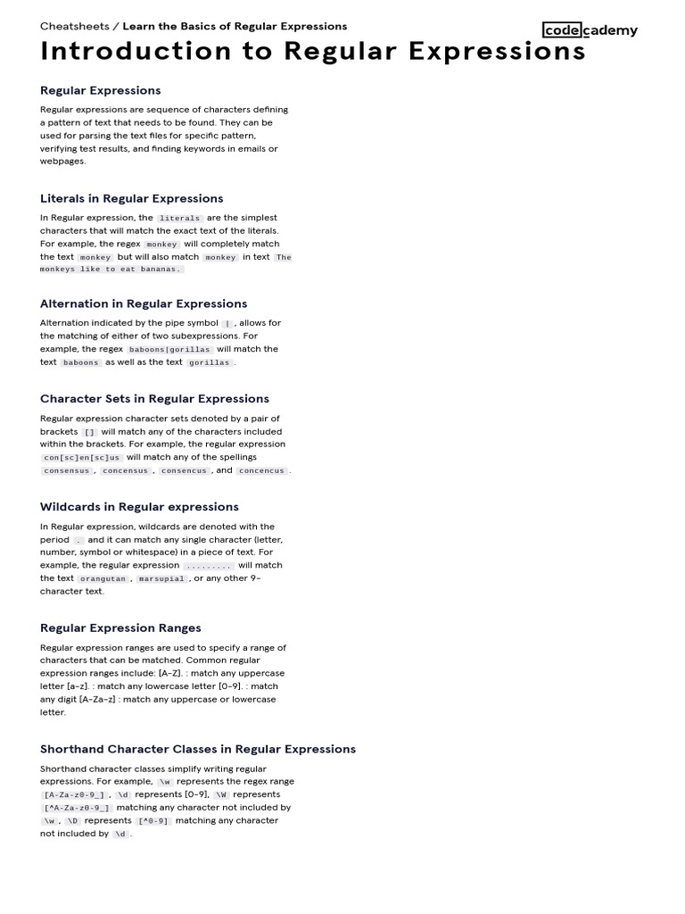 Learn The Basics of Regular Expressions - Introduction To Regular ...
