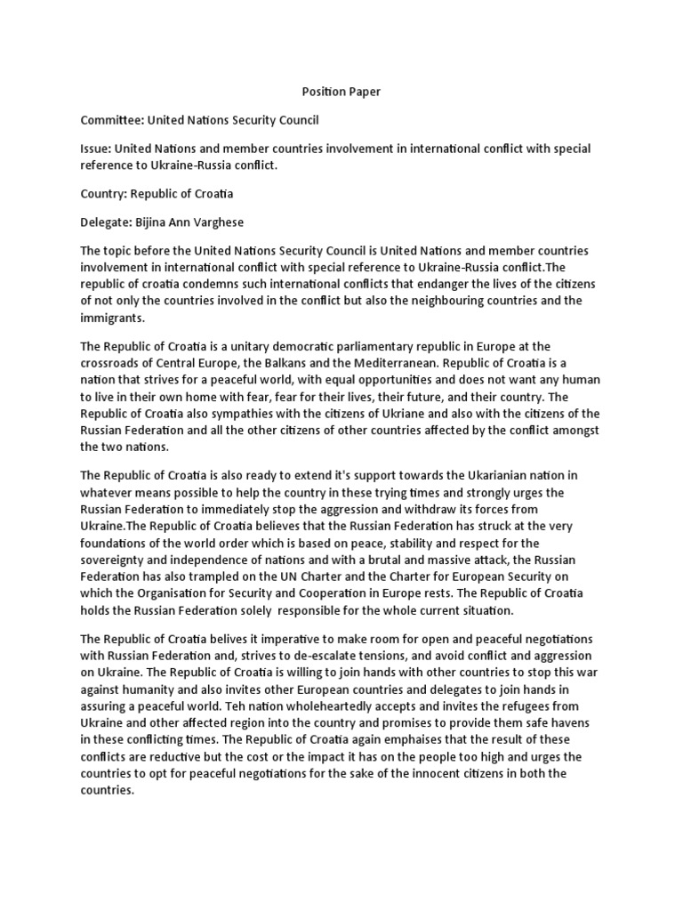 Croatia's Stance on Ukraine-Russia Conflict | PDF | International ...