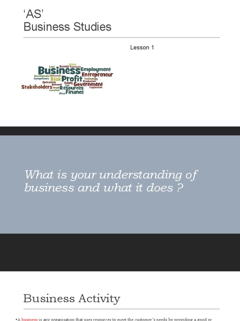 Business Studies Chapter 1 | PDF