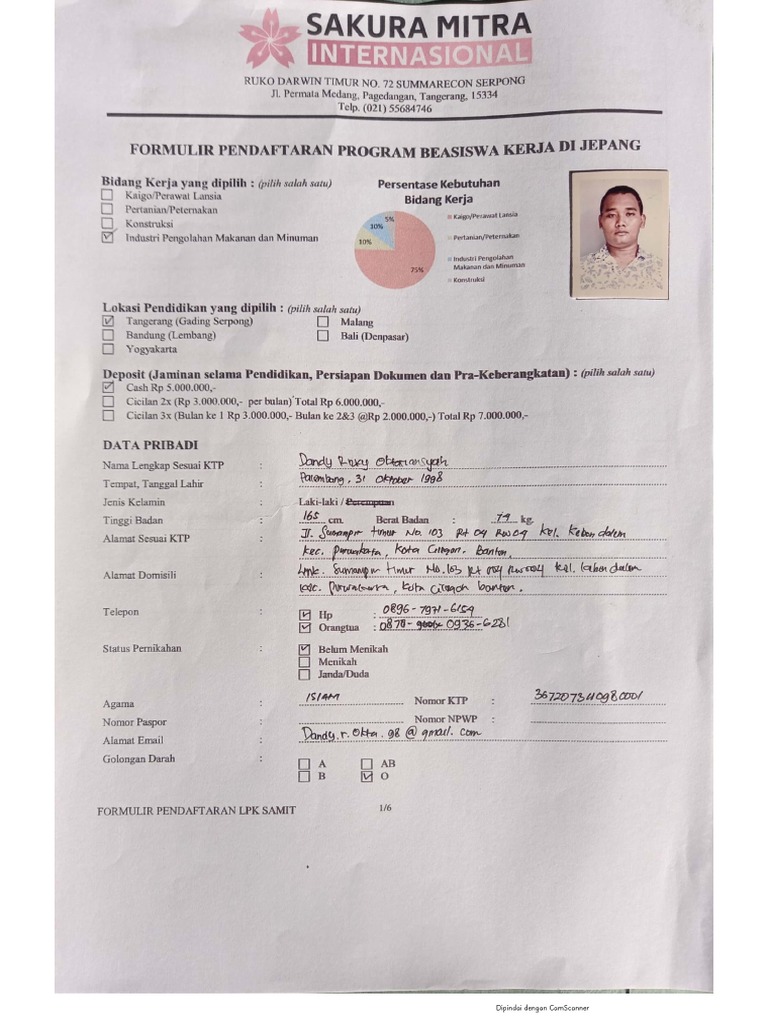 Formulir Pendaftaran LPK Samit NEW | PDF