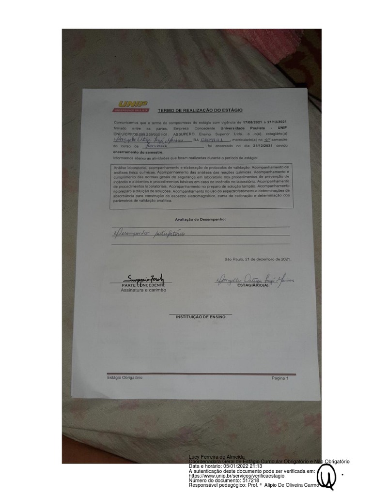 Documentos Estágio Validado | PDF