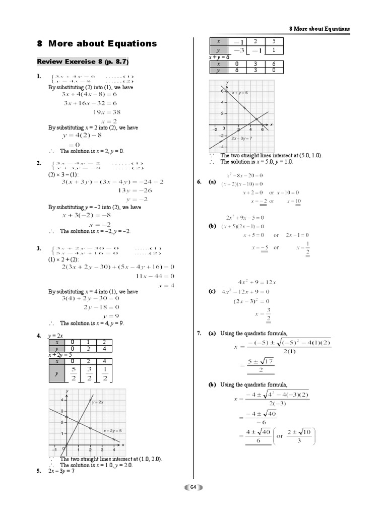 NSS Mathematics in Action - 4B08 | PDF | Quadratic Equation | Area