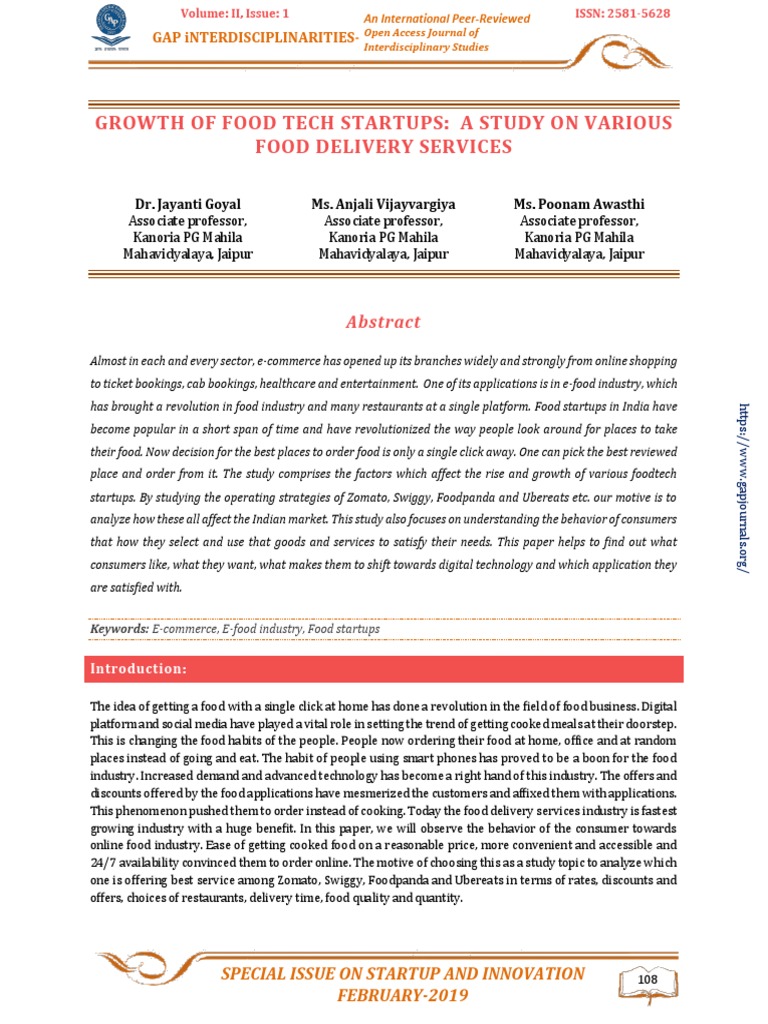 Growth of Food Delivery Apps in India: A Comparative Study of Zomato ...