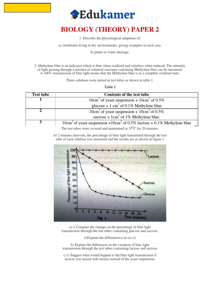 UACE BIOLOGY Paper 2 2019 | PDF