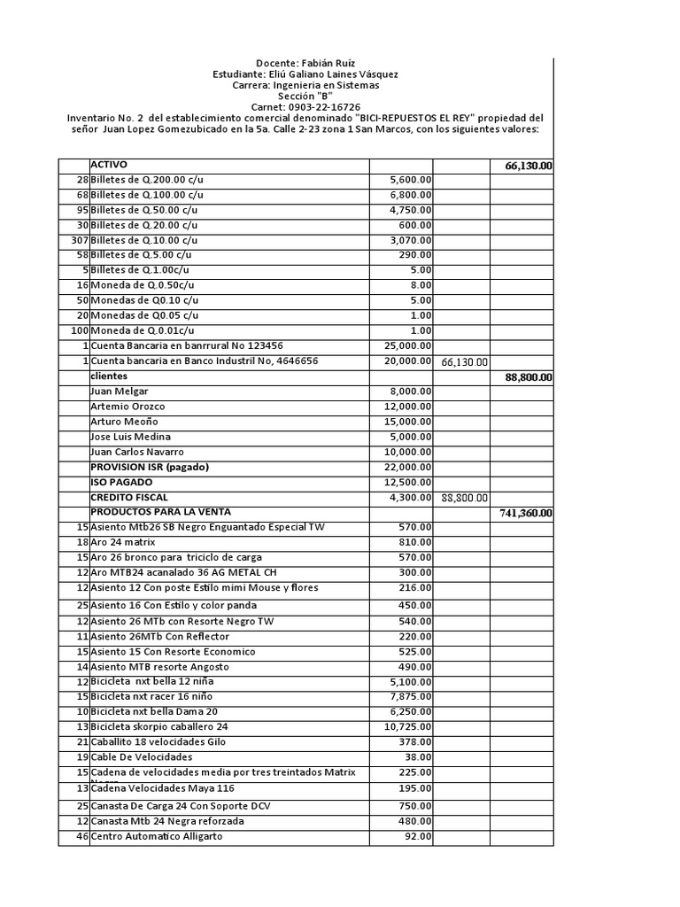 INVENTARIO Laboratorio Umg | PDF | Ejercicio aerobico | Tecnología de vehículos