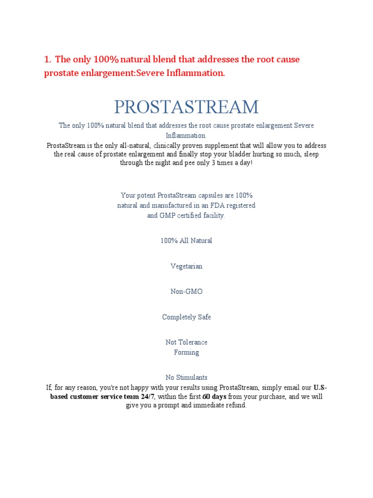Prostastream: 1. The Only 100% Natural Blend That Addresses The Root ...