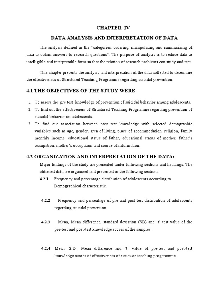 Chapter Iv Data Analysis and Interpretation | PDF | Standard Deviation ...
