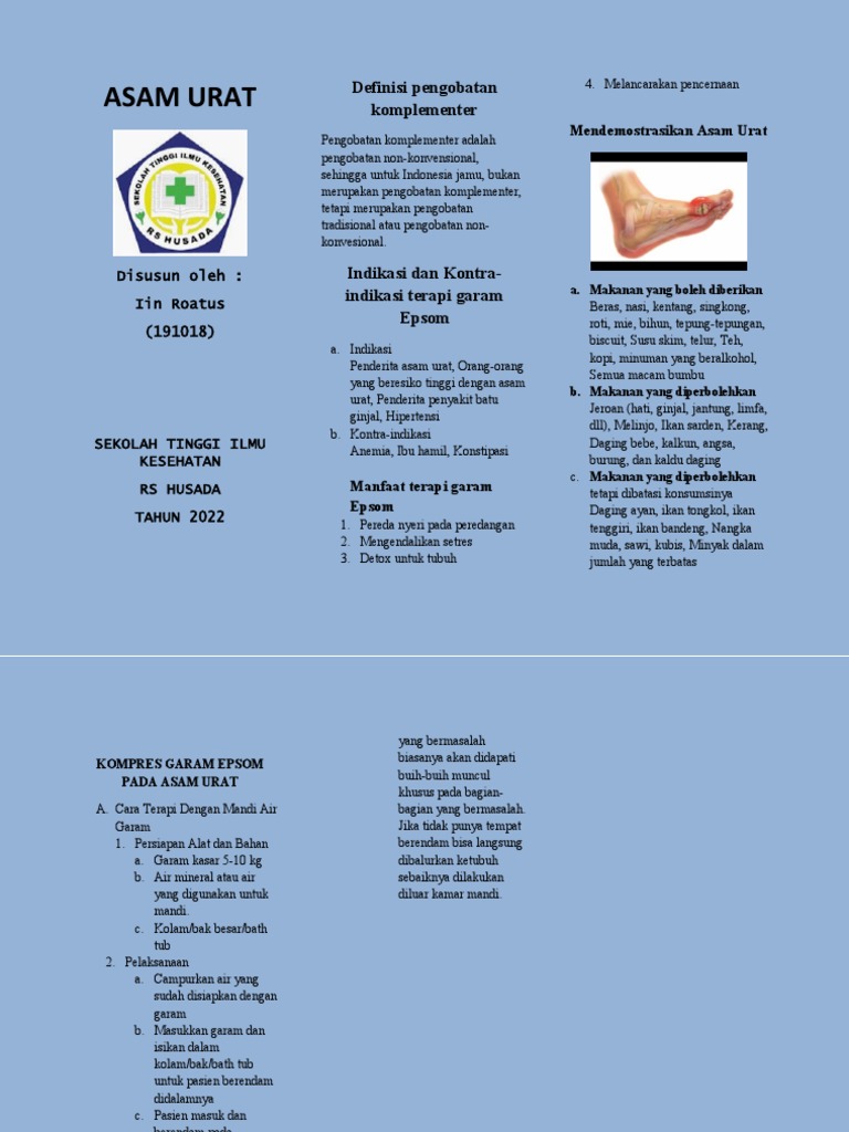 Leaflet Kompres Garam Epsom | PDF | Kesehatan Holistik