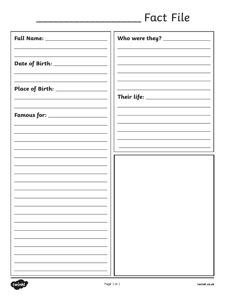 T T 28174 Significant Individuals Fact File Template | PDF