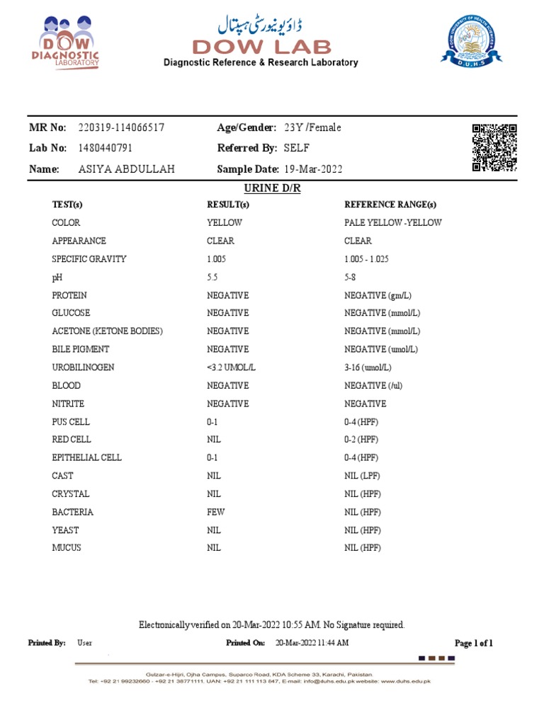 Age/Gender: 23Y /female Lab No: 1480440791 Referred By: SELF Name: MR ...