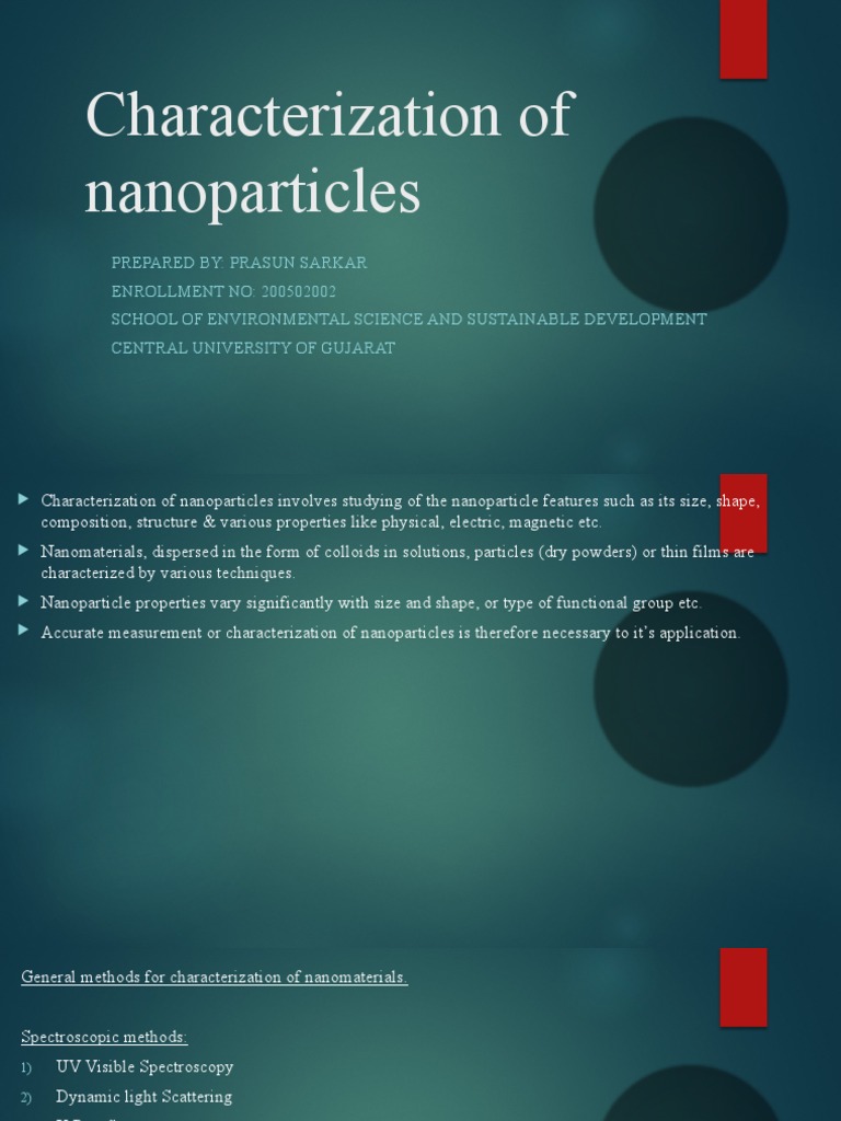 Nanoparticle Characterization Techniques | PDF | Infrared Spectroscopy ...
