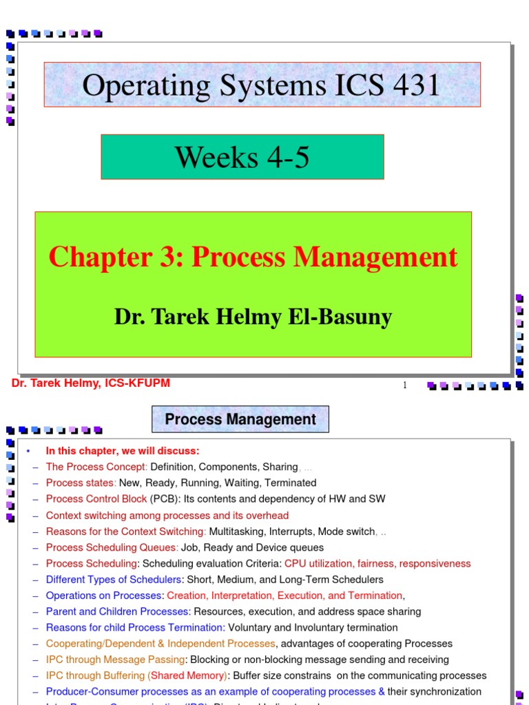 ICS 431-Ch3-Process Management | PDF | Scheduling (Computing) | Process (Computing)