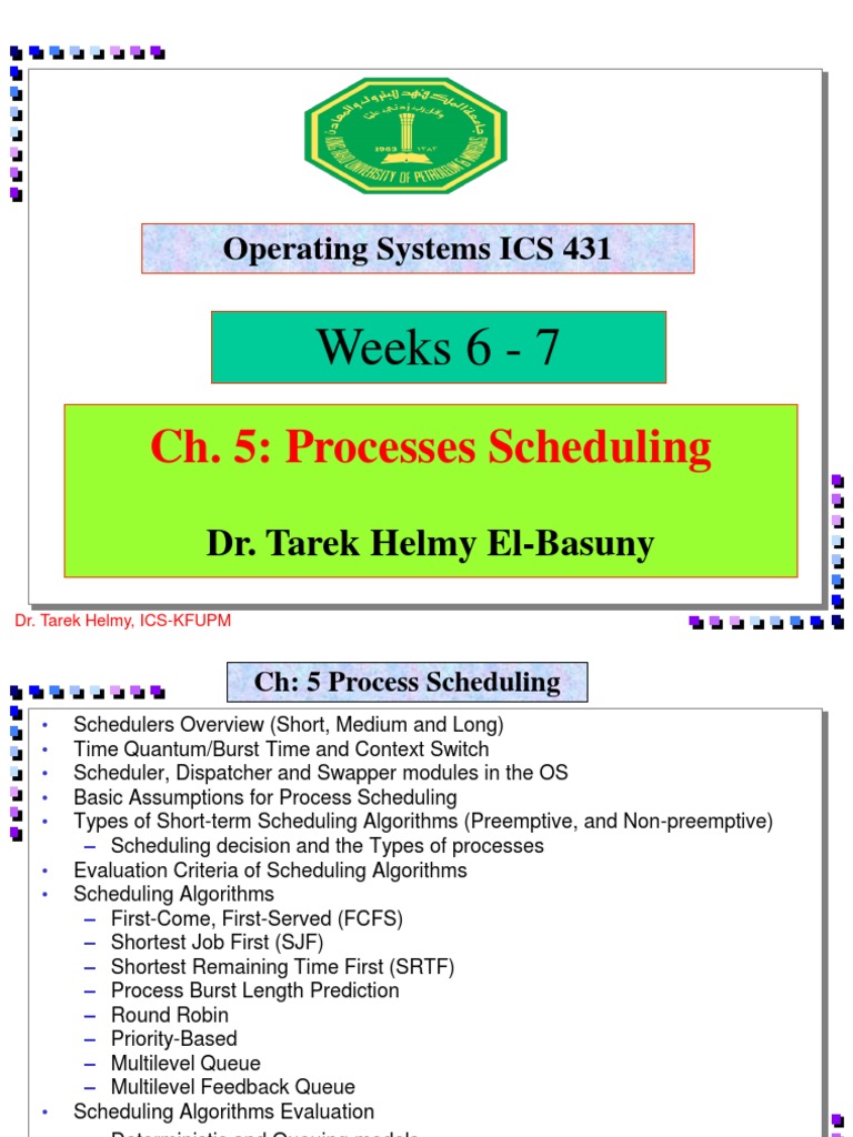 ICS 431-Ch5-Processes Scheduling | Download Free PDF | Scheduling (Computing) | Process (Computing)