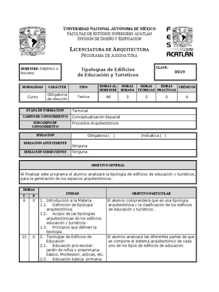 Tipologias De Edificios De Educacion Pdf