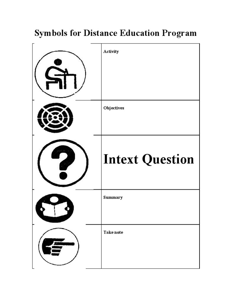 Symbols For Distance Learning | PDF | Computers