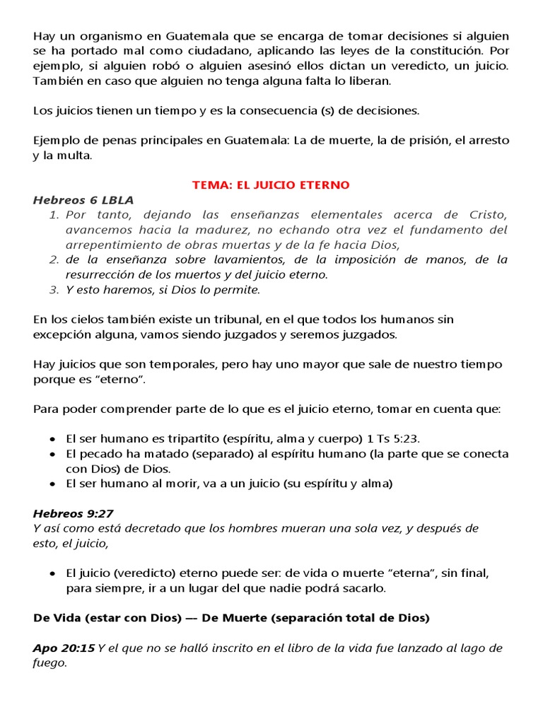 El Juicio Eterno | PDF | Cristo (título) | Muerte