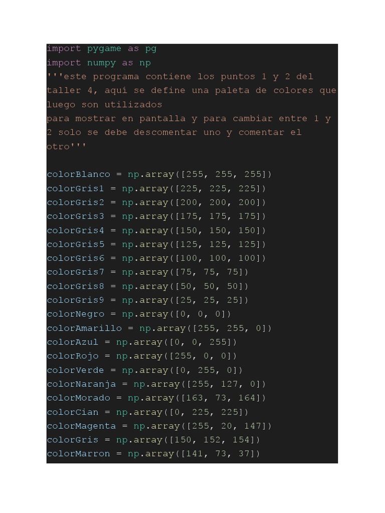 Paleta de Colores Python | PDF