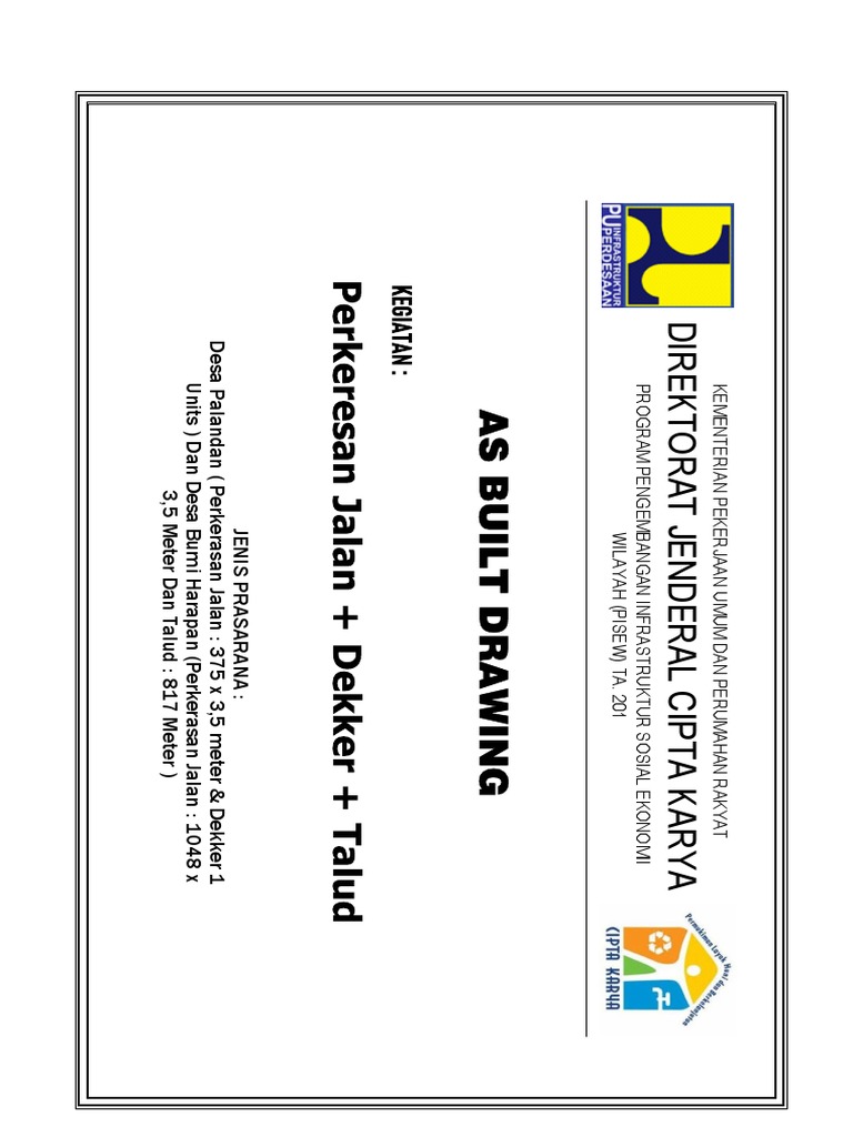 Contoh As Built Drawing Infrastruktur | PDF