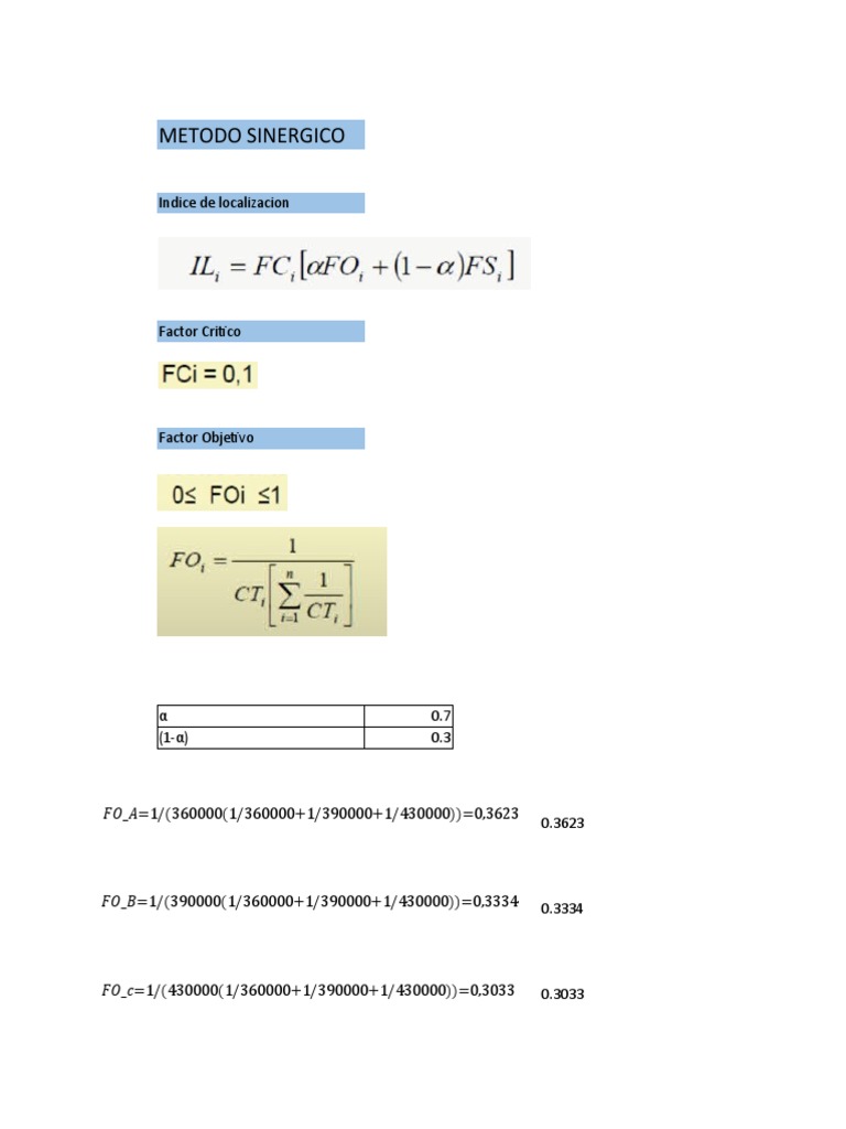 Ejemplo Metodo Sinergico | PDF