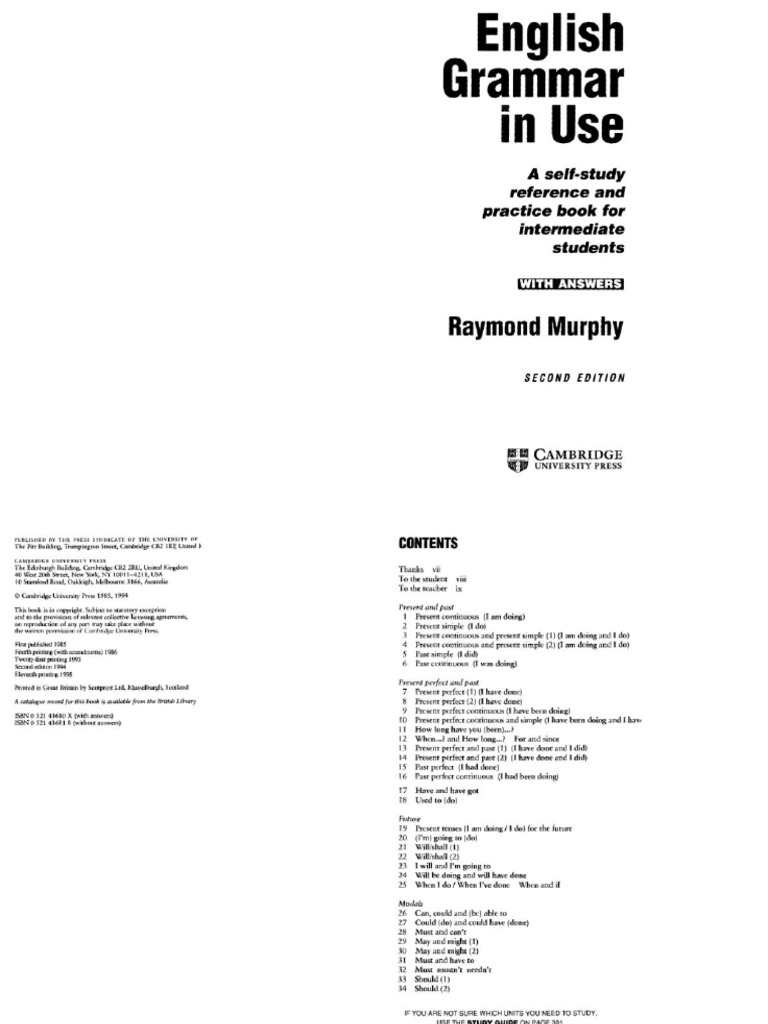 English Grammar in Use RaymondMurphy 2nd Edition | PDF
