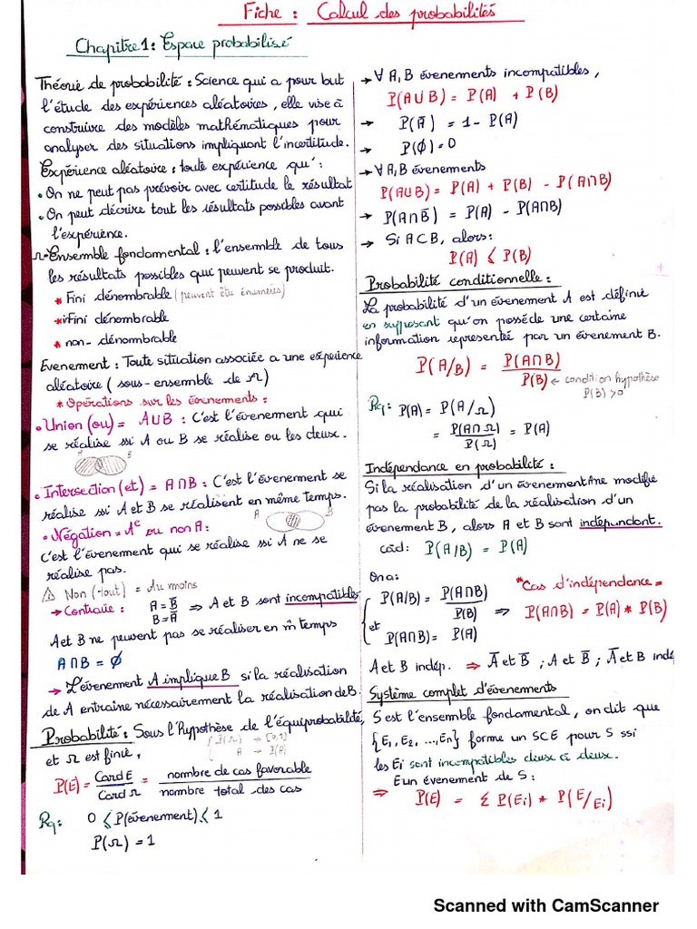 Probabilité Résumé 2 | PDF