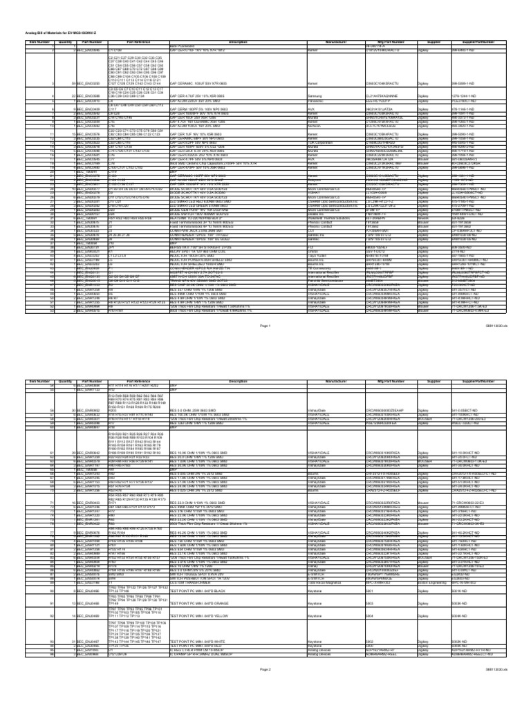 Eval Iso Inverter MC BOM | PDF | Electricity | Semiconductors