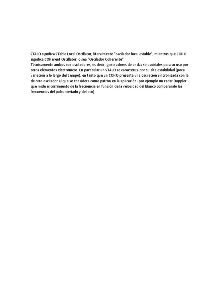 PSR STALO Significa STable Local Oscillator | PDF