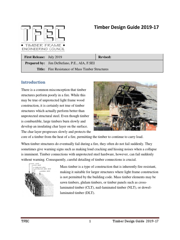 Fire Resistance in Mass Timber Design | PDF | Lumber | Building Engineering
