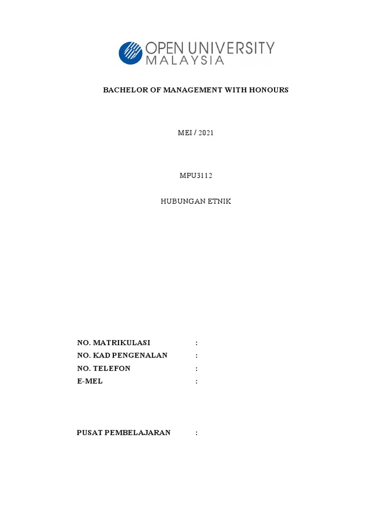 Assignment Mpu3112 Oum | PDF