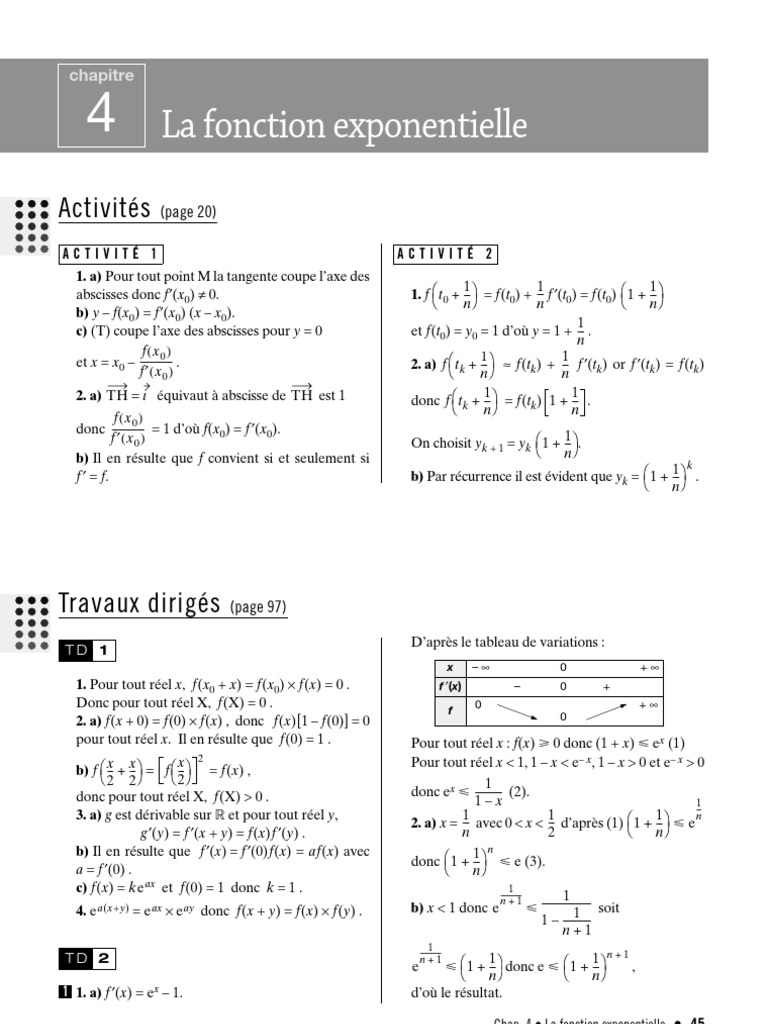 TransMaths Terminal S Correction Chap 4 | PDF