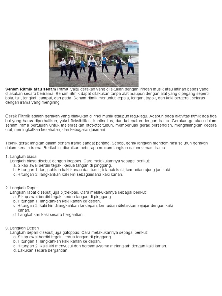 Materi Senam Ritmik Dan Senam Irama X Genap | PDF