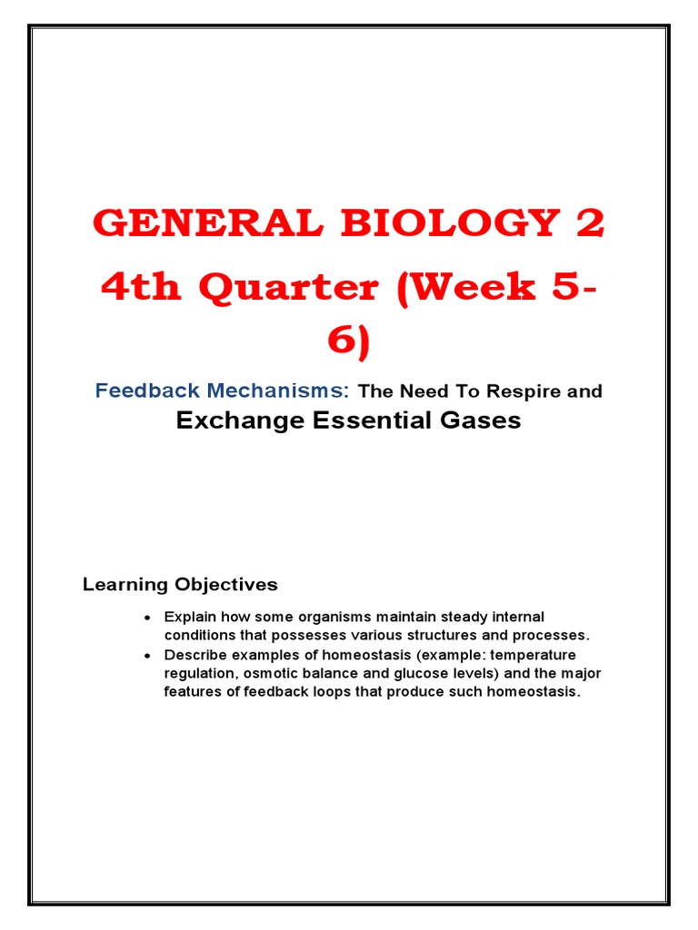 4th Q Module GEN BIO 2 Week 5 6 | PDF | Respiratory System | Gill
