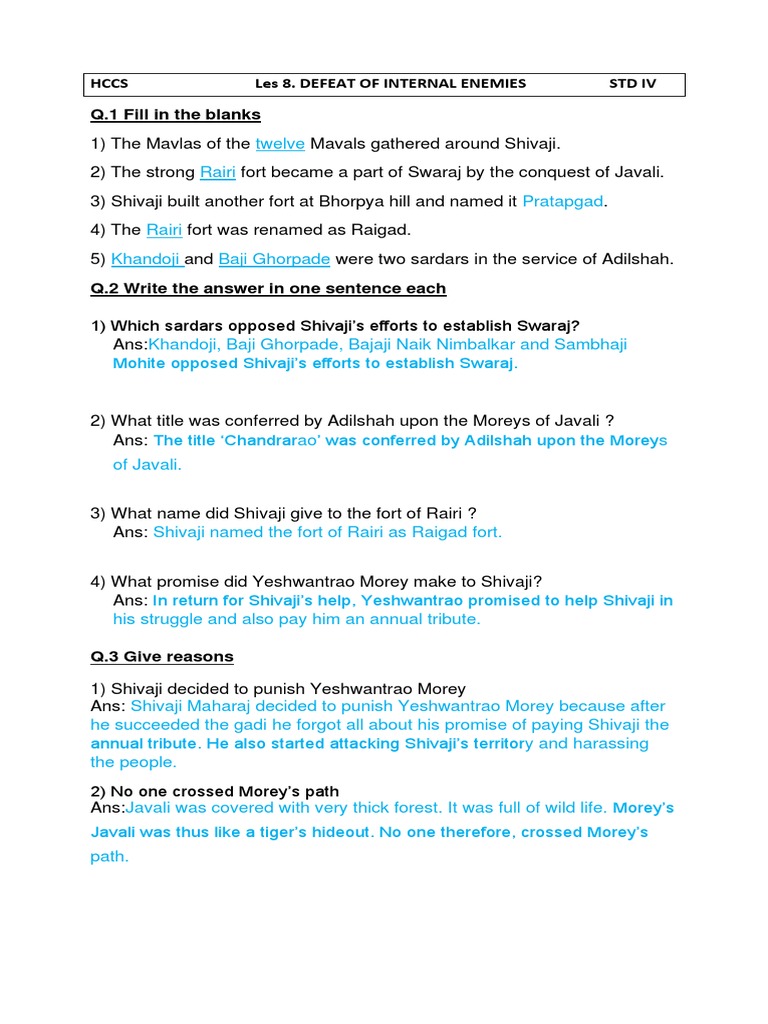 Shivaji's defeat of internal enemies and conquest of Javali fort | PDF