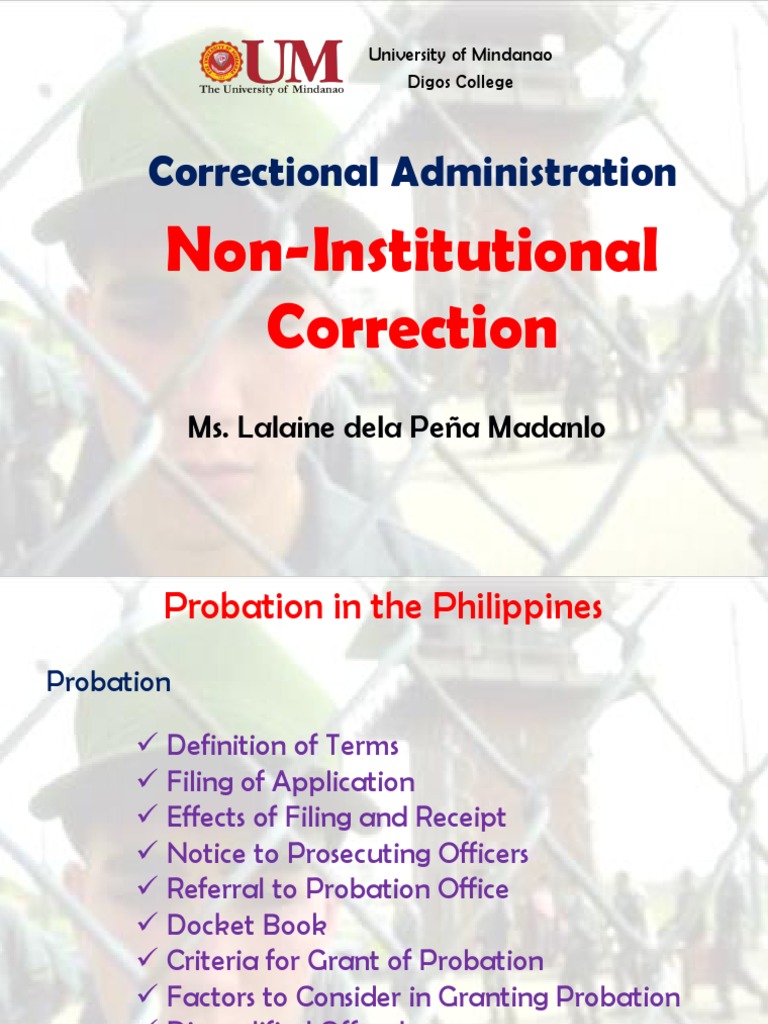 Correctional Administration: Non-Institutional Correction | Download ...