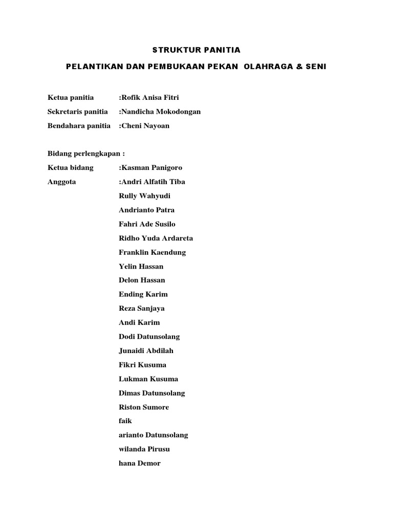 Struktur Panitia | PDF