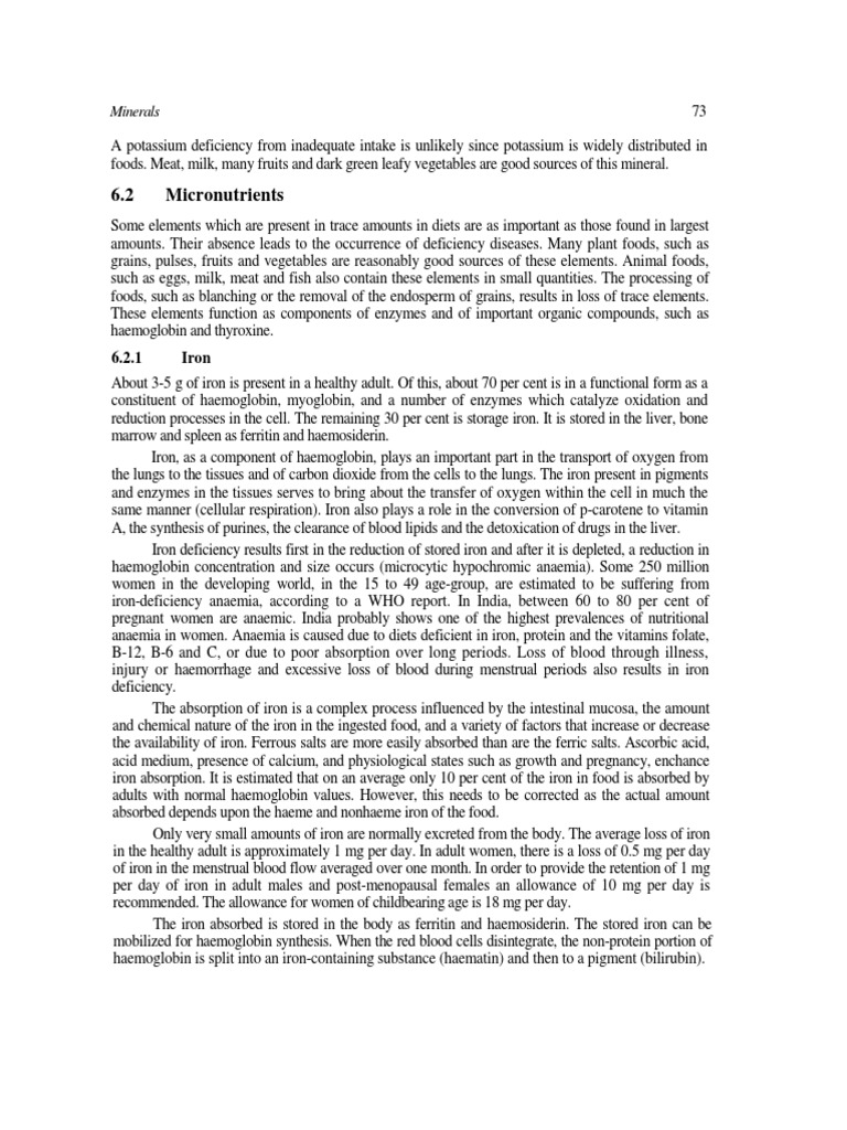 Minor Minerals | PDF | Zinc | Iron