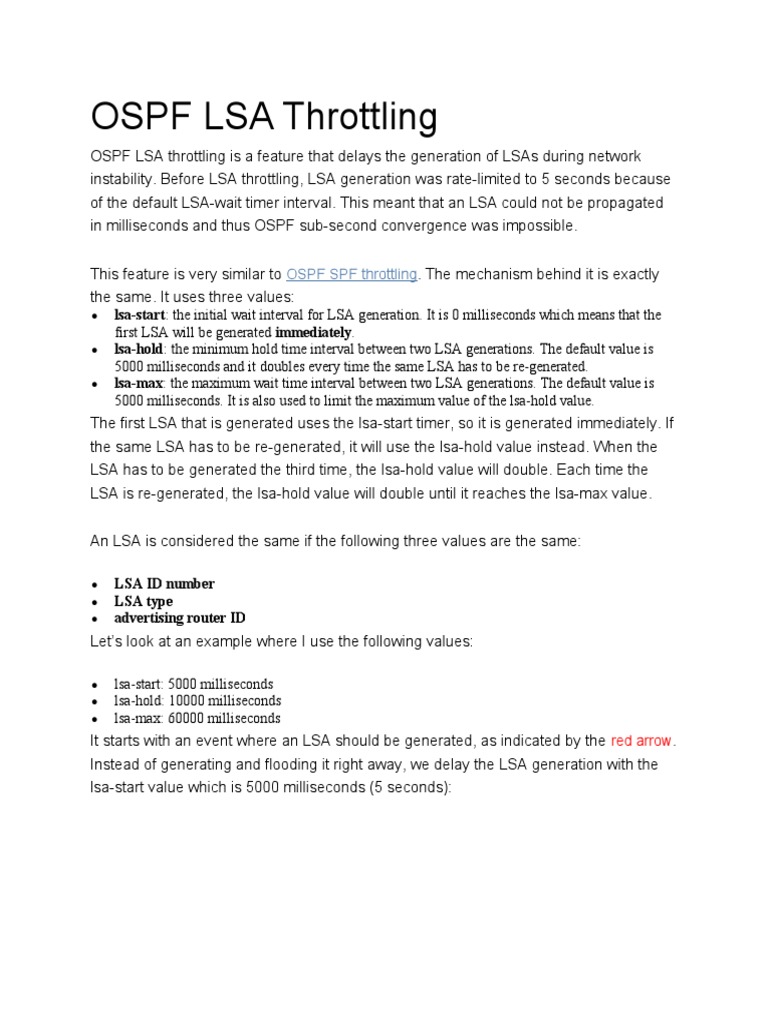 OSPF LSA Throttling | PDF | Computer Science | Network Protocols