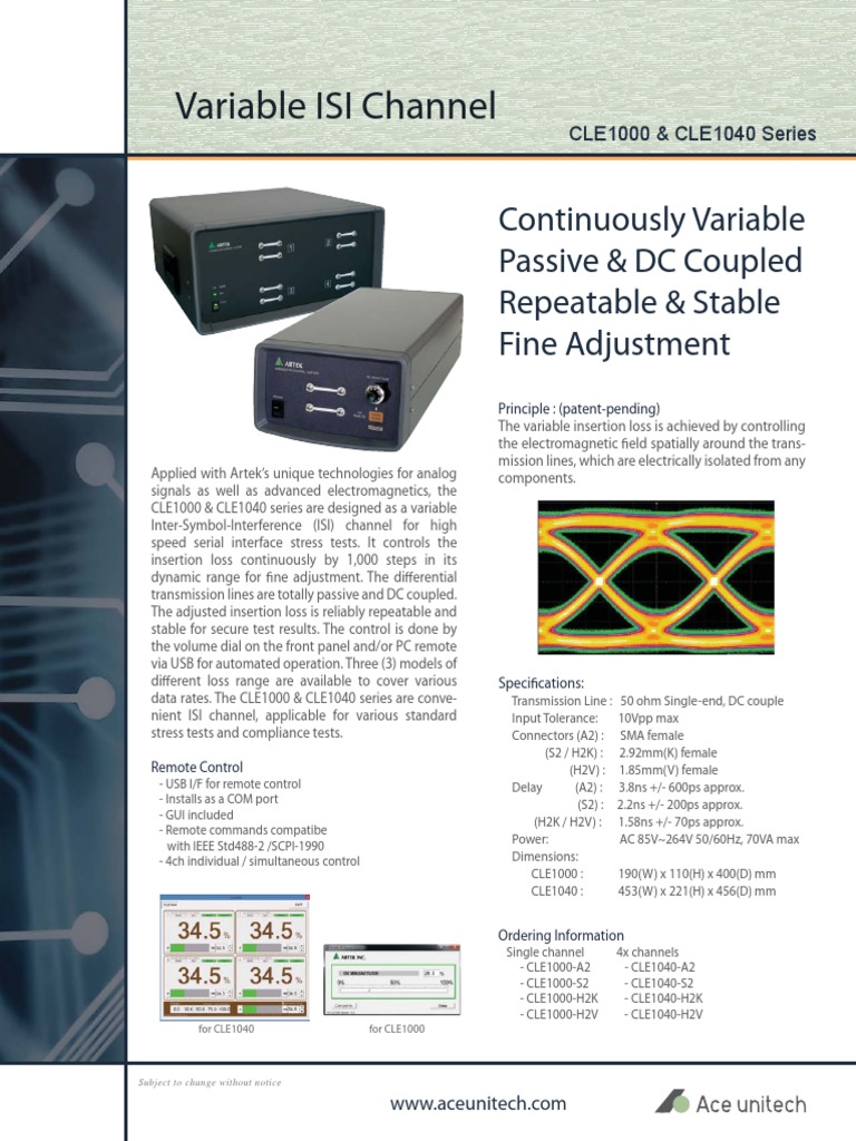 Variable ISI Channel: Continuously Variable Passive & DC Coupled ...