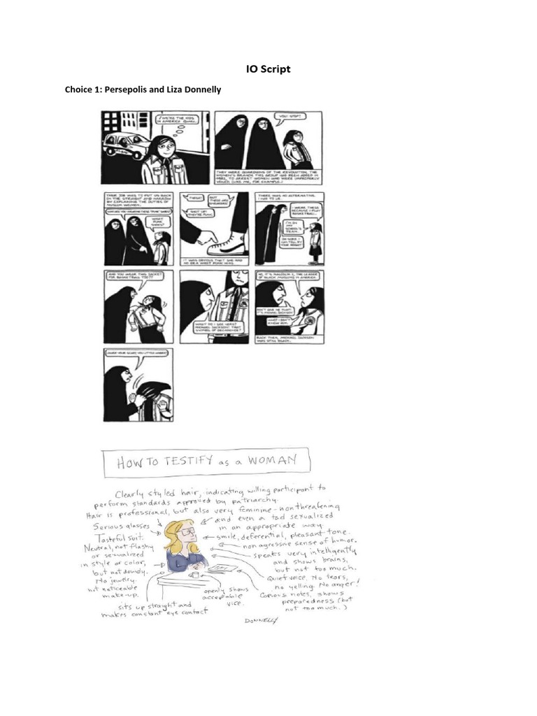 IO Script: Choice 1: Persepolis and Liza Donnelly | PDF