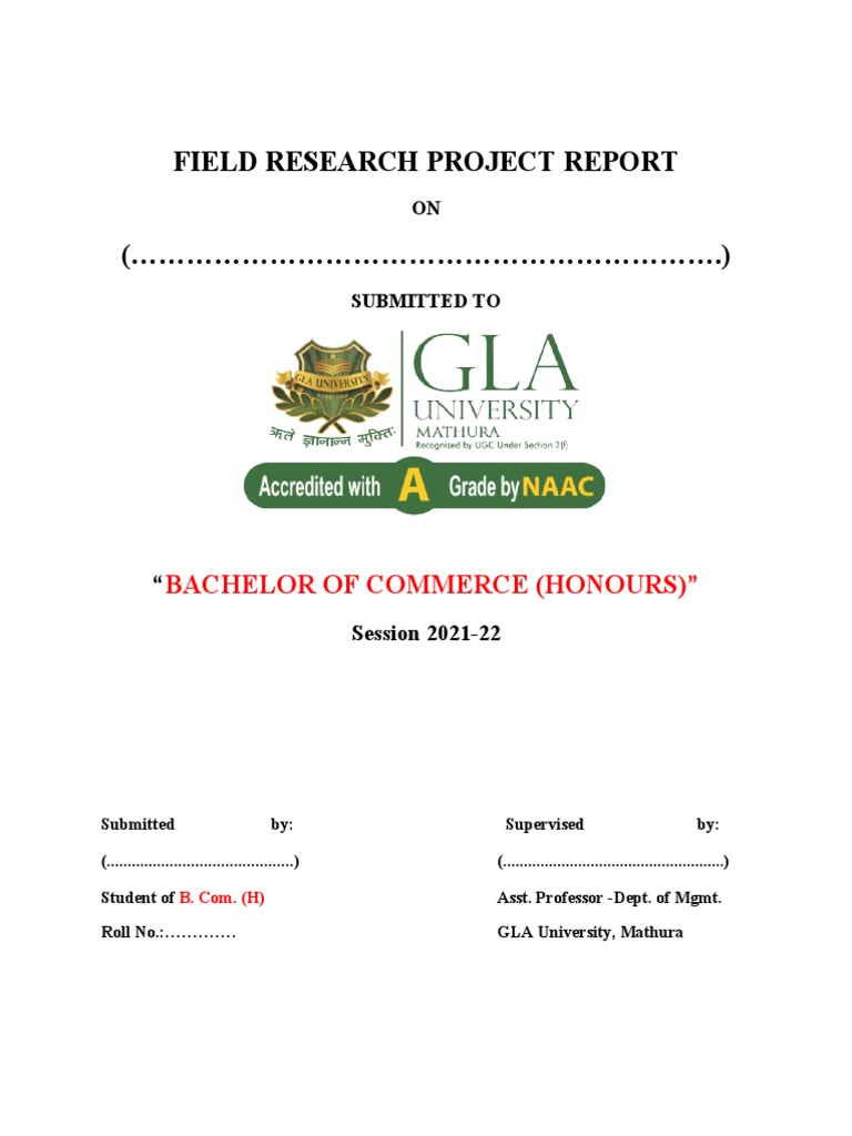 Field Research Project Format | PDF