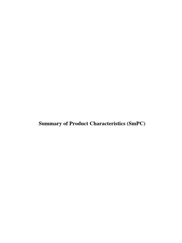 Summary of Product Characteristics (SMPC) | Download Free PDF ...