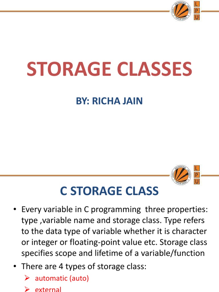 Cse 101 Storage Class Pdf Variable Computer Science Subroutine
