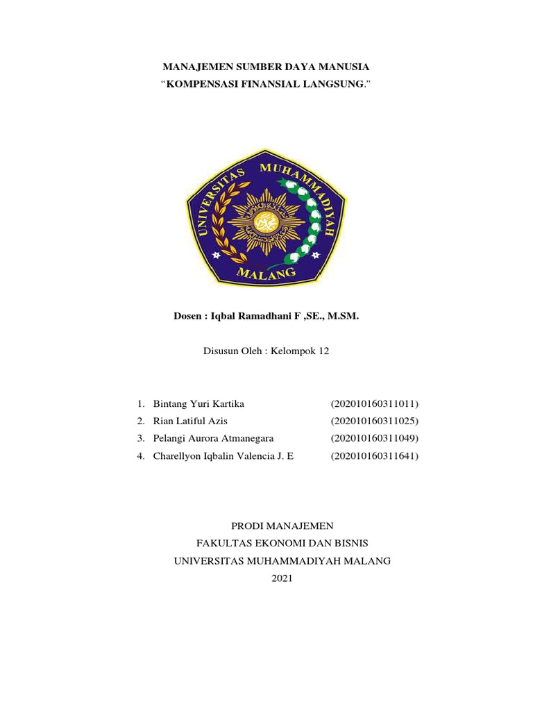 Kel 12 MSDM - 3K - Kompensasi Finansial | PDF