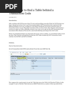 SAP TCode Table Identification Guide | PDF | Computers