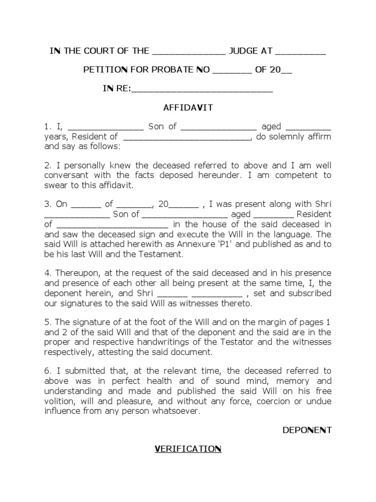 Affidavit of The Attesting Witness (Rules 374 and 375) | PDF | Law