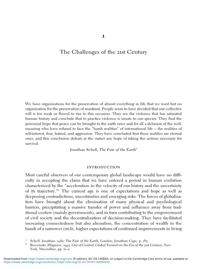 The Challenges of The 21st Century | PDF | Economic Growth | Climate Change