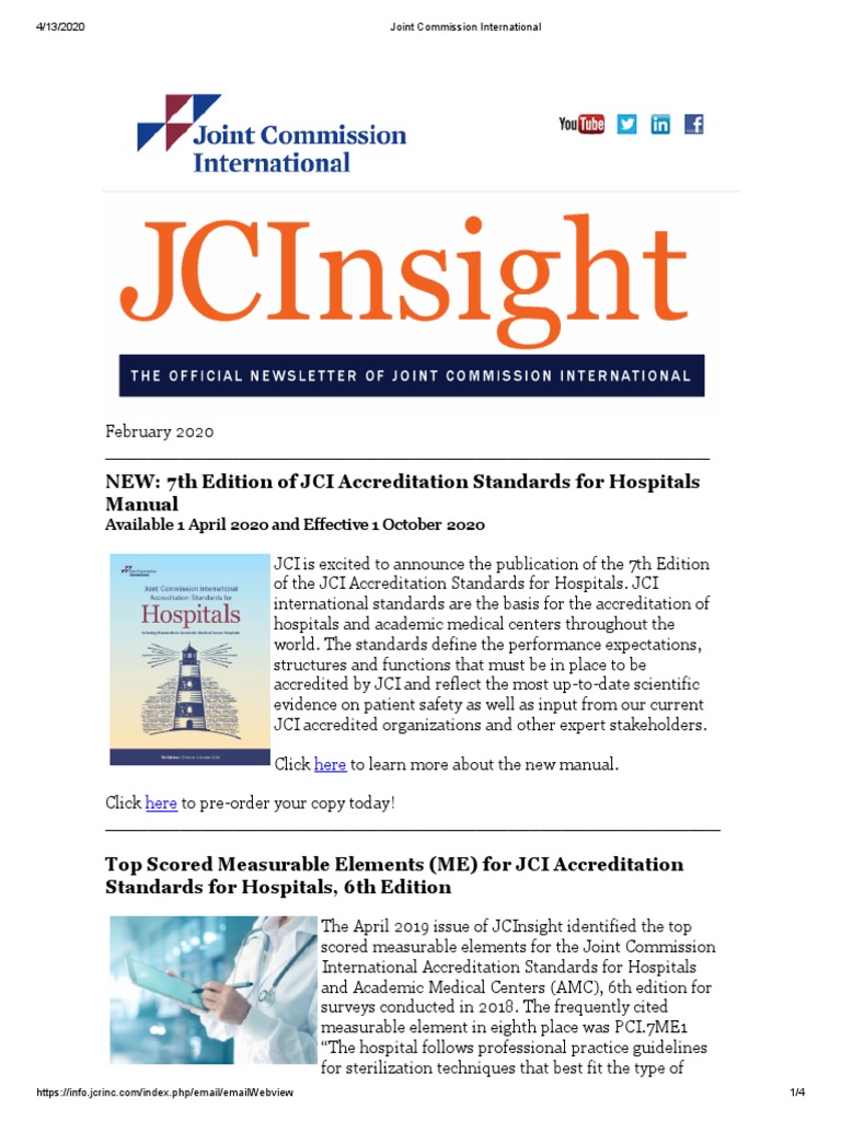 NEW: 7th Edition of JCI Accreditation Standards For Hospitals Manual ...
